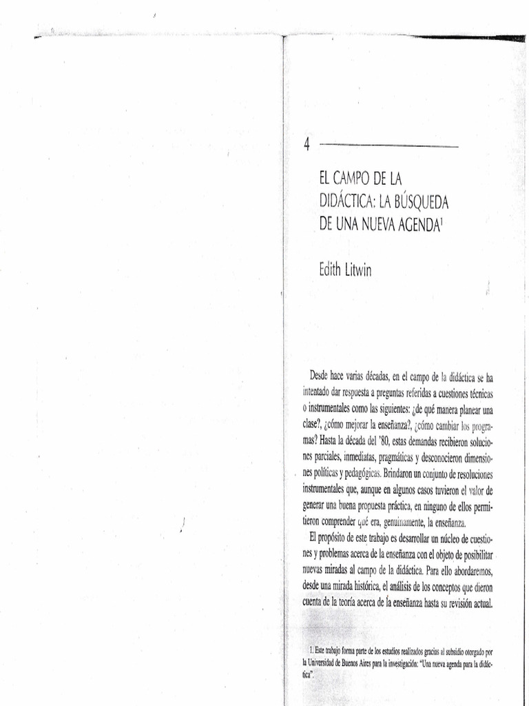 El Campo de La Didactica - Edith Litwin | PDF