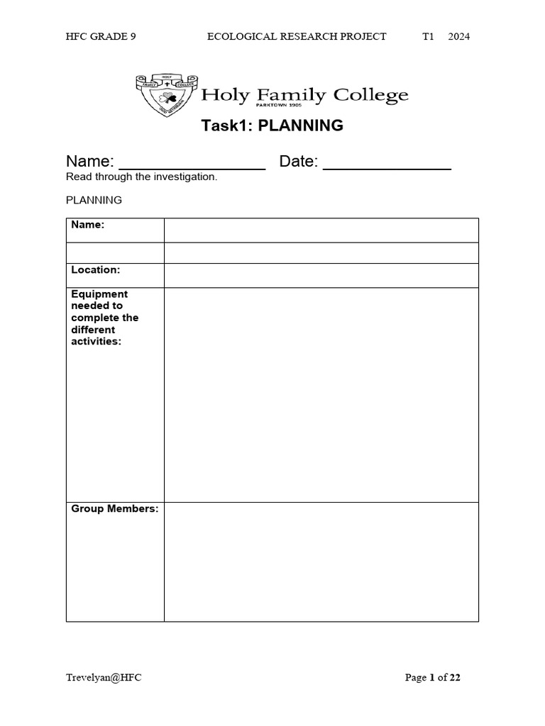 GR 10 Ecology Research Project 2024 | PDF | Ecosystem | Ecology