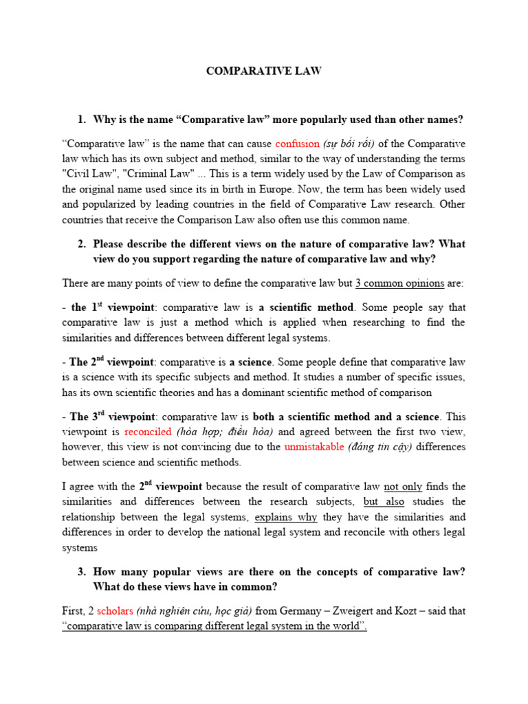 Comparative Law in A Nutshell | PDF | Comparative Law | Science