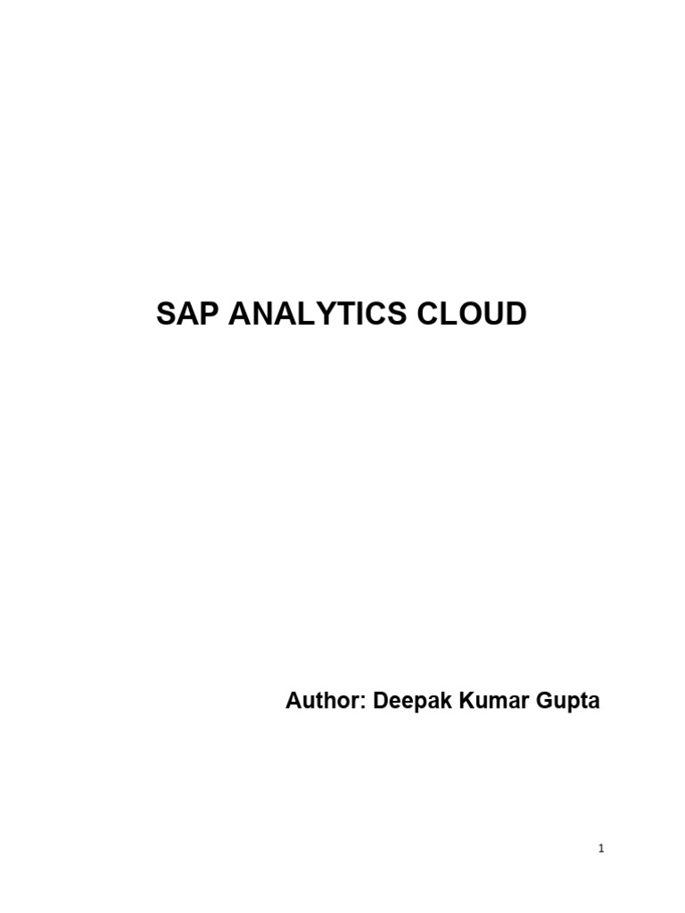 SAP Analytics Cloud | PDF | Analytics | Cloud Computing