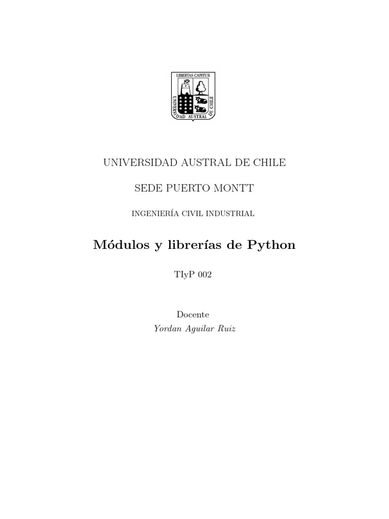 Módulos y Librerías de Python | PDF | Python (lenguaje de programación ... Módulos y Librerías de Python | PDF | Python (lenguaje de programación ...