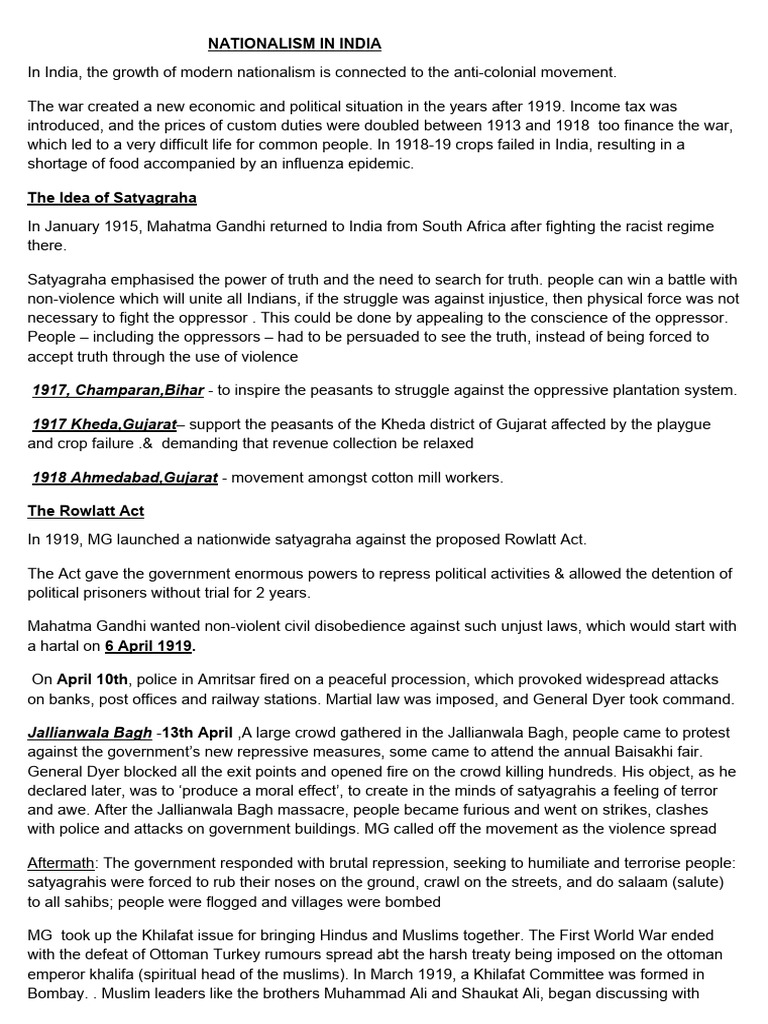 Nationalism in India | PDF | Mahatma Gandhi | Politics Of India
