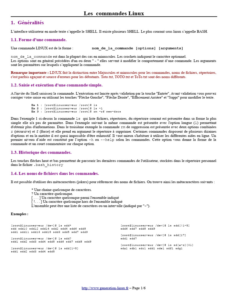 Les Commandes Linux | PDF