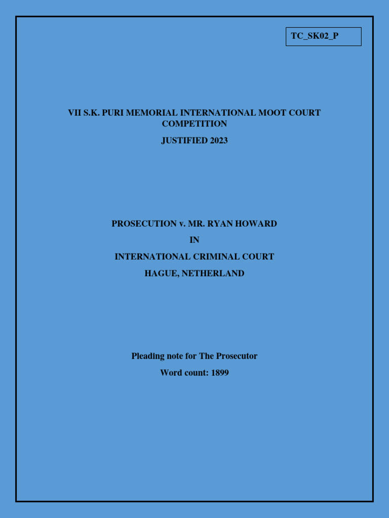 Pleading Note, (TC - SK02 - P) | PDF | International Criminal Court ...