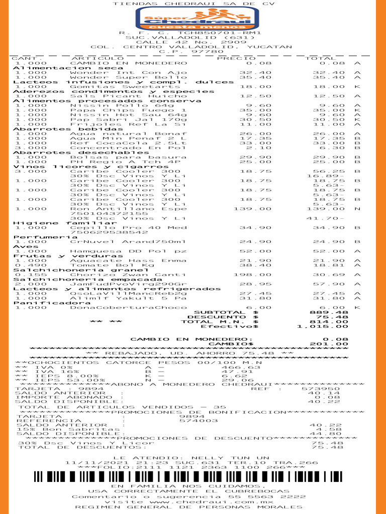 Ticket | PDF | Ingredientes de comida | Comida y bebida