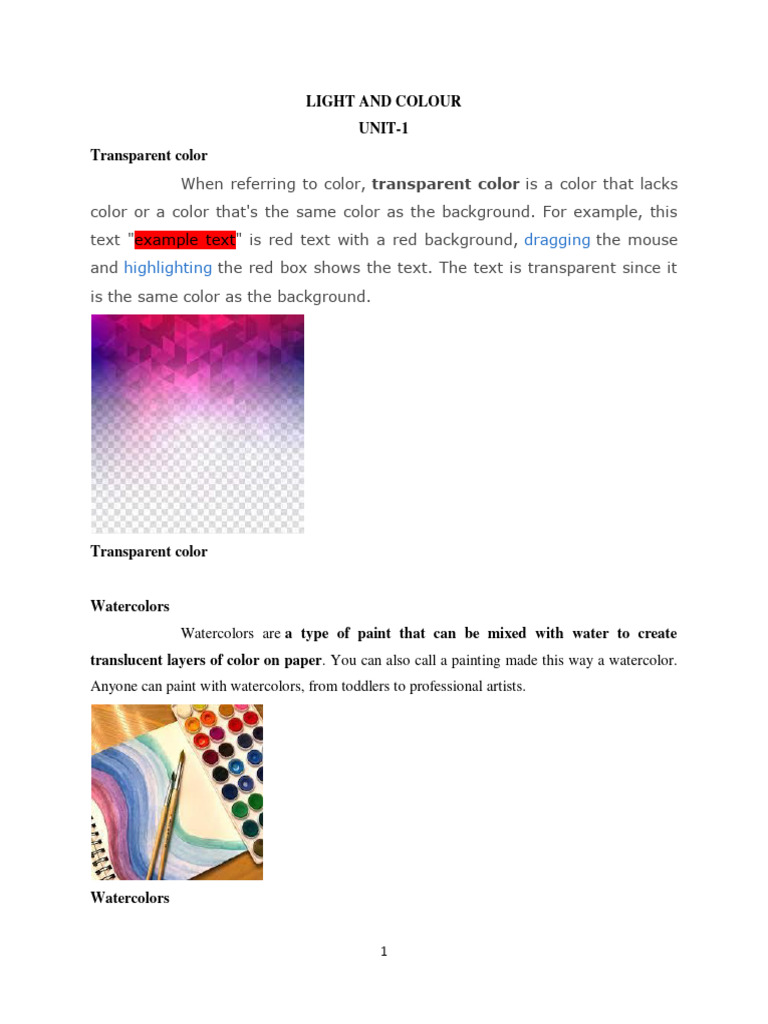 Light and Colour | PDF | Color | Hue