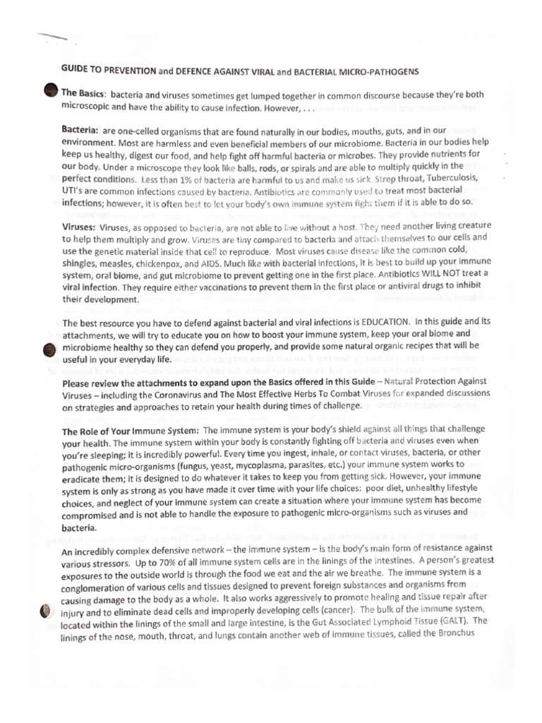 GUIDE TO PREVENTION and DEFENCE AGAINST VIRAL and BACTERIAL MICRO ...