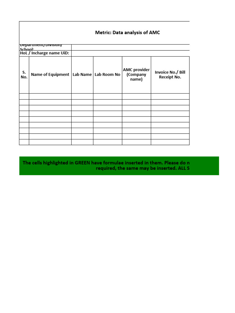 Metric Id Template 552 | PDF