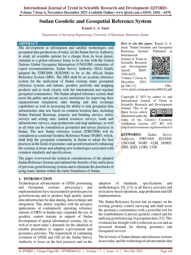 Sudan Geodetic and Geospatial Reference System | PDF | Geodesy | Latitude