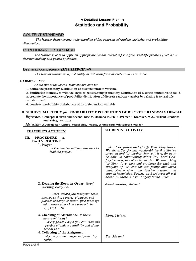 SHSmath StatAndProb | PDF | Probability Distribution | Random Variable
