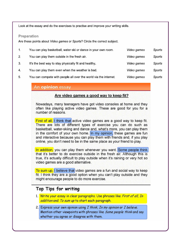 Essay Writing Practice | PDF