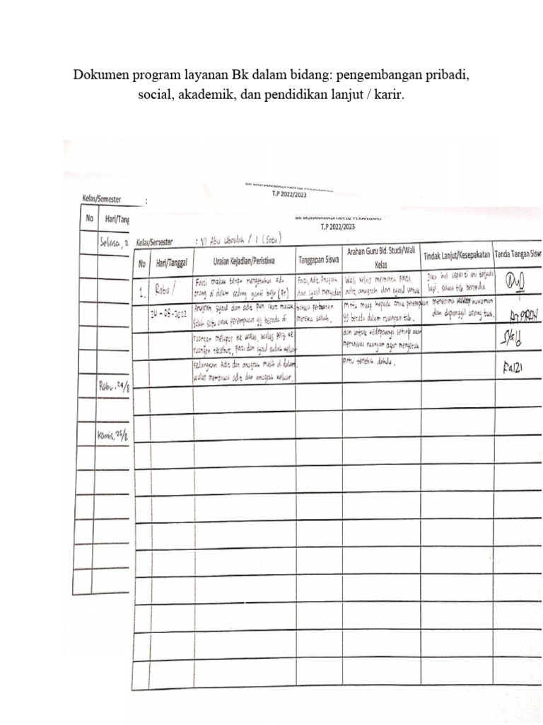 Dokumen Program Layanan BK Dalam Bidang | PDF