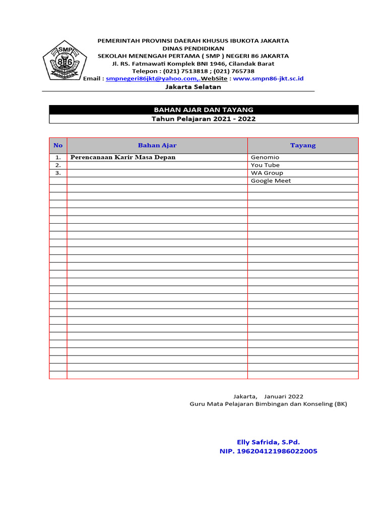 Bahan Ajar Dan Tayang SMT 2 | PDF