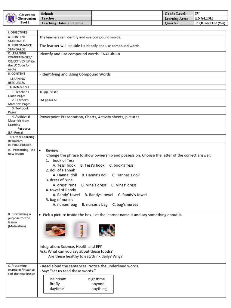 COT - Quarter 1 Week 6 - CW | Download Free PDF | Learning | Human Communication