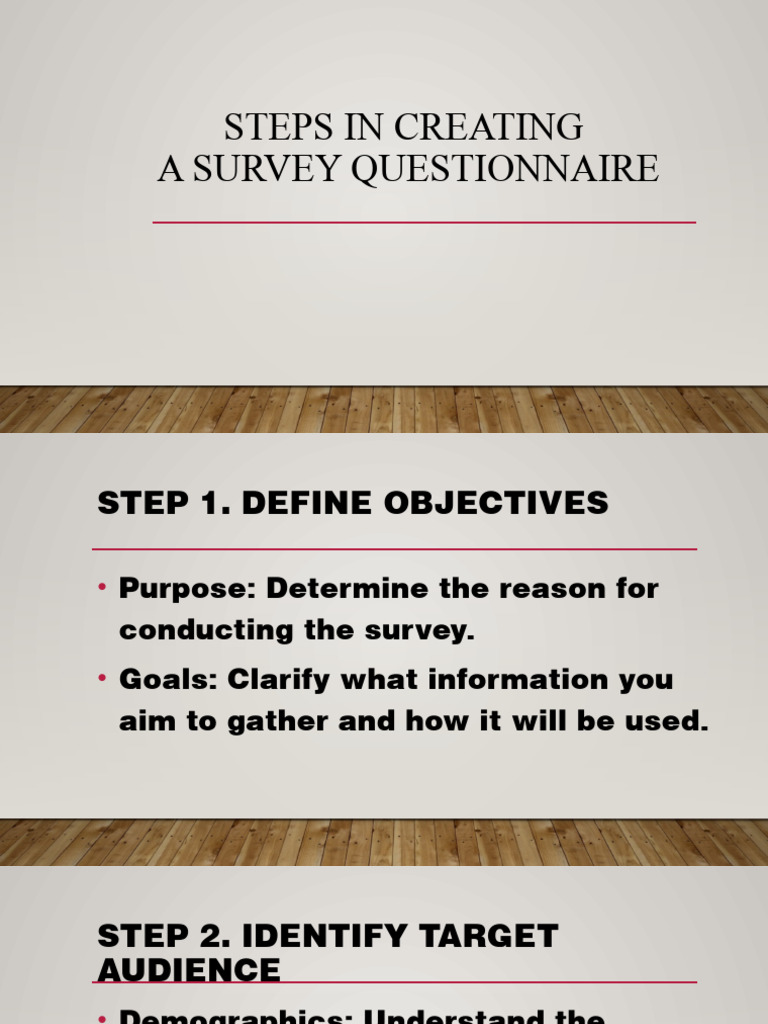 Creating A Survey Questionnaire | PDF