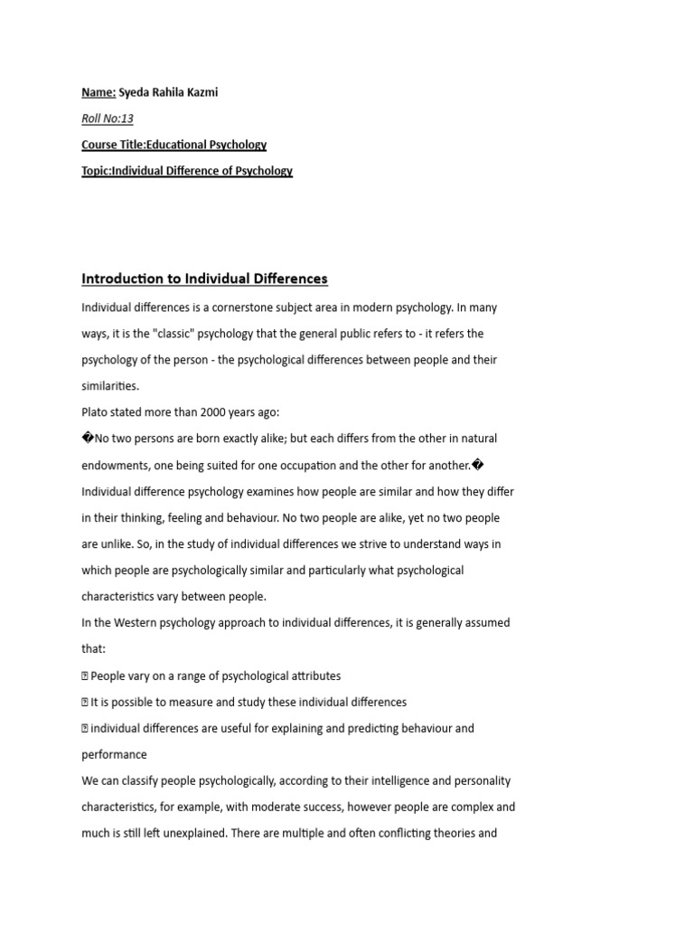 Educational Psychology Assignment | PDF | Psychology | Behavioural Sciences