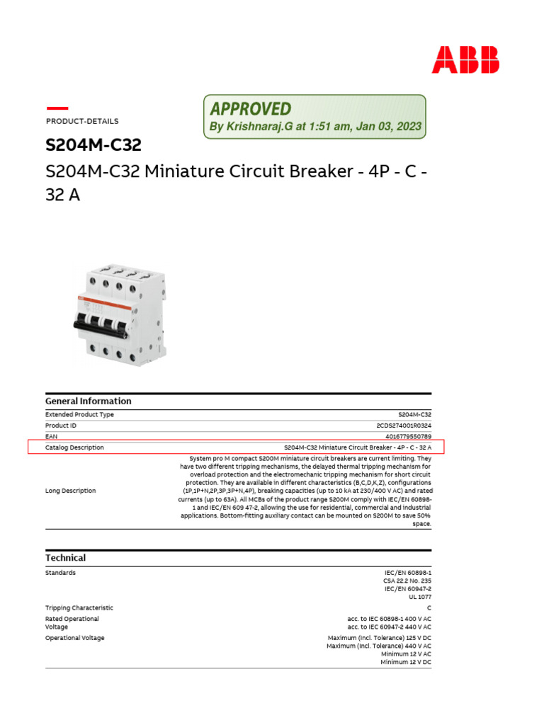 Data Sheet For MCBs | PDF | Electrical Engineering | Electromagnetism