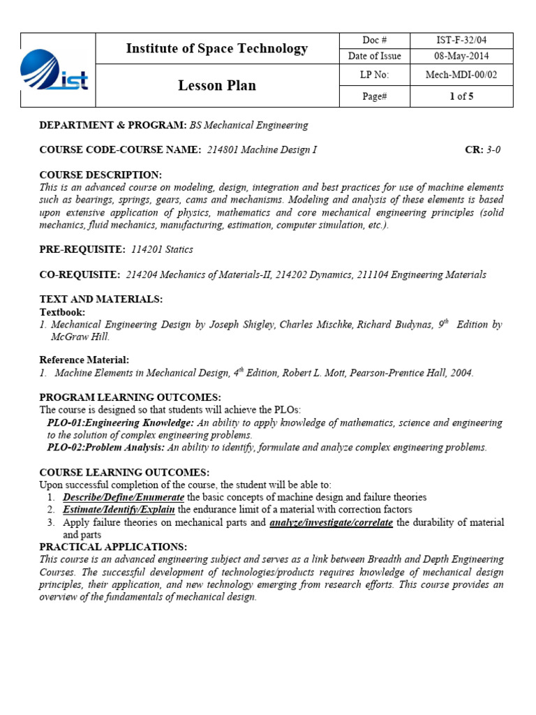 Machine Design - I | Download Free PDF | Strength Of Materials | Engineering
