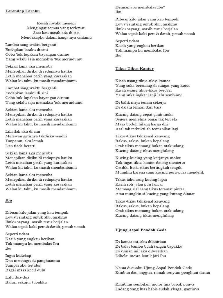 Terendap Laraku | PDF