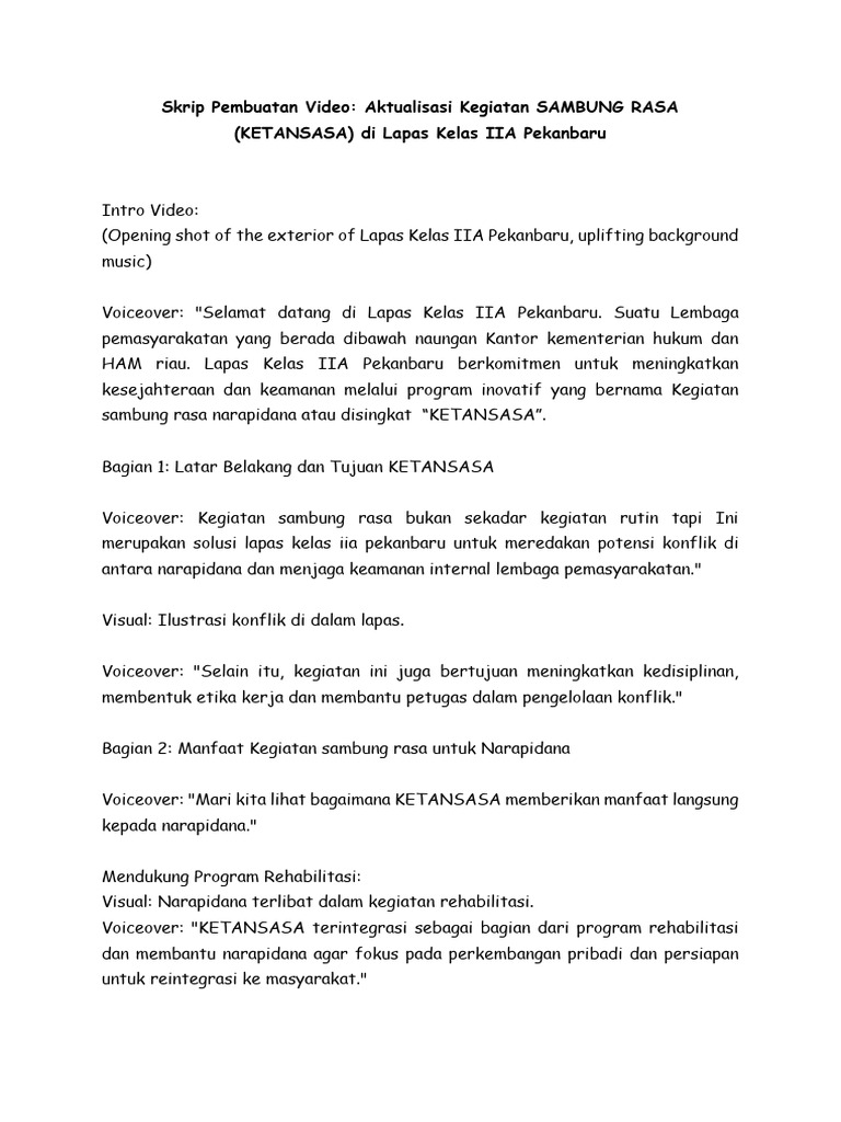 Skrip Pembuatan Video PKP | PDF