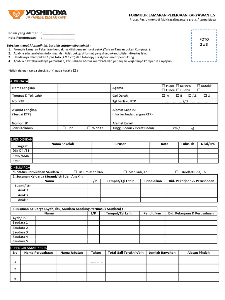 3 Master Form Biodata Level 5 | PDF
