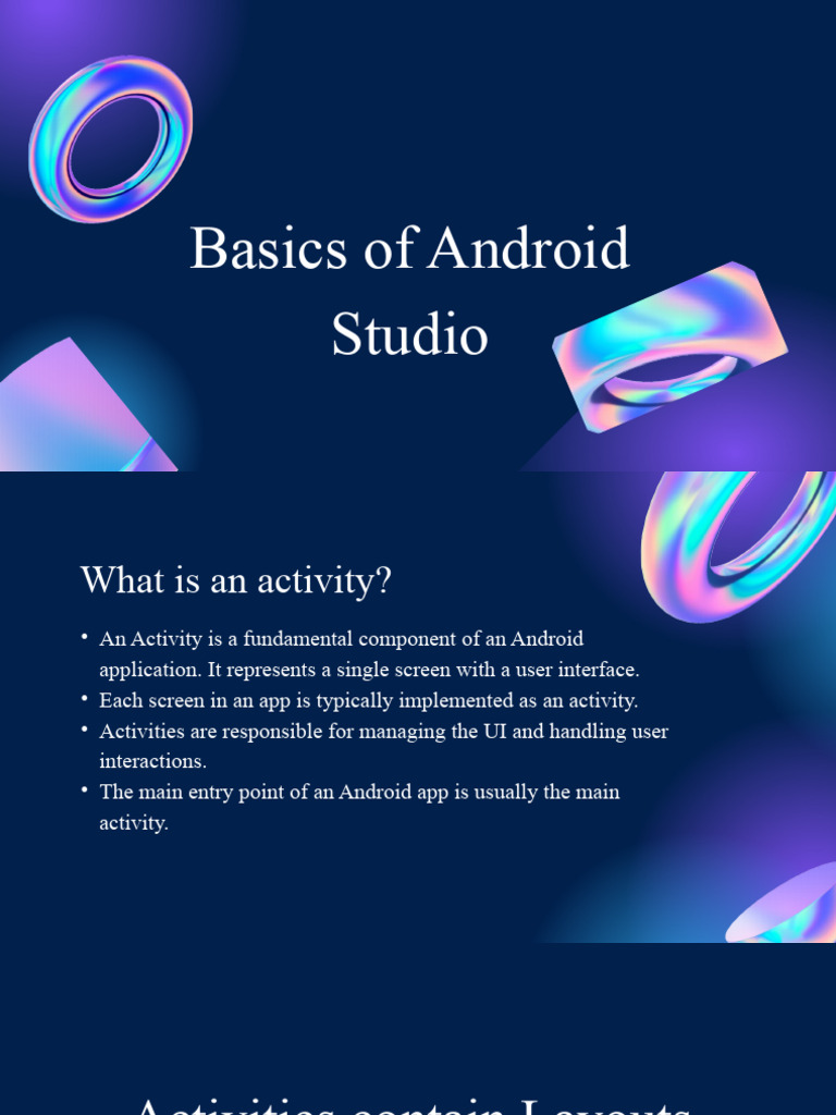Basics of Android Studio | PDF | User Interface | Page Layout