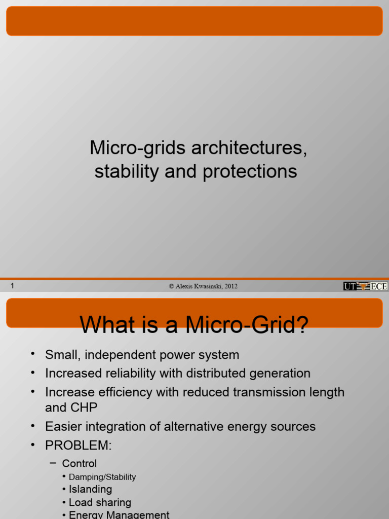 Lecture 1 - Microgrid | PDF | Distributed Generation | Power Inverter