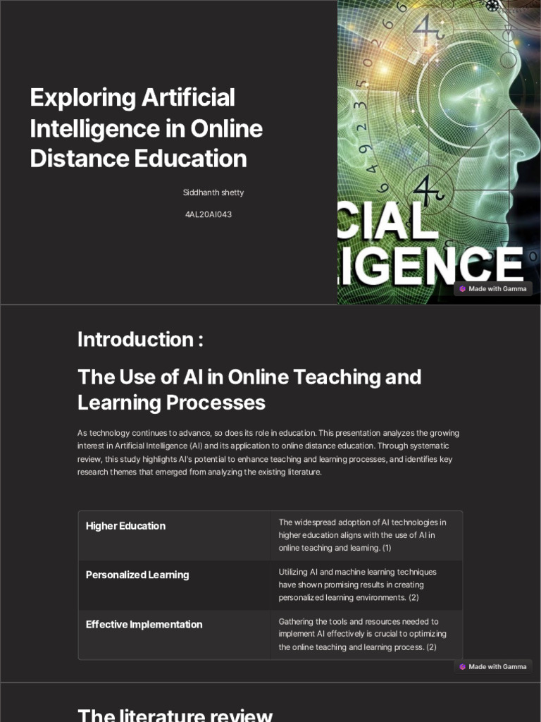 Exploring Artificial Intelligence in Online Distance Education | PDF