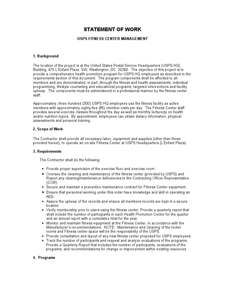 Statement of Work 2 10.20.11 | PDF | United States Postal Service ...