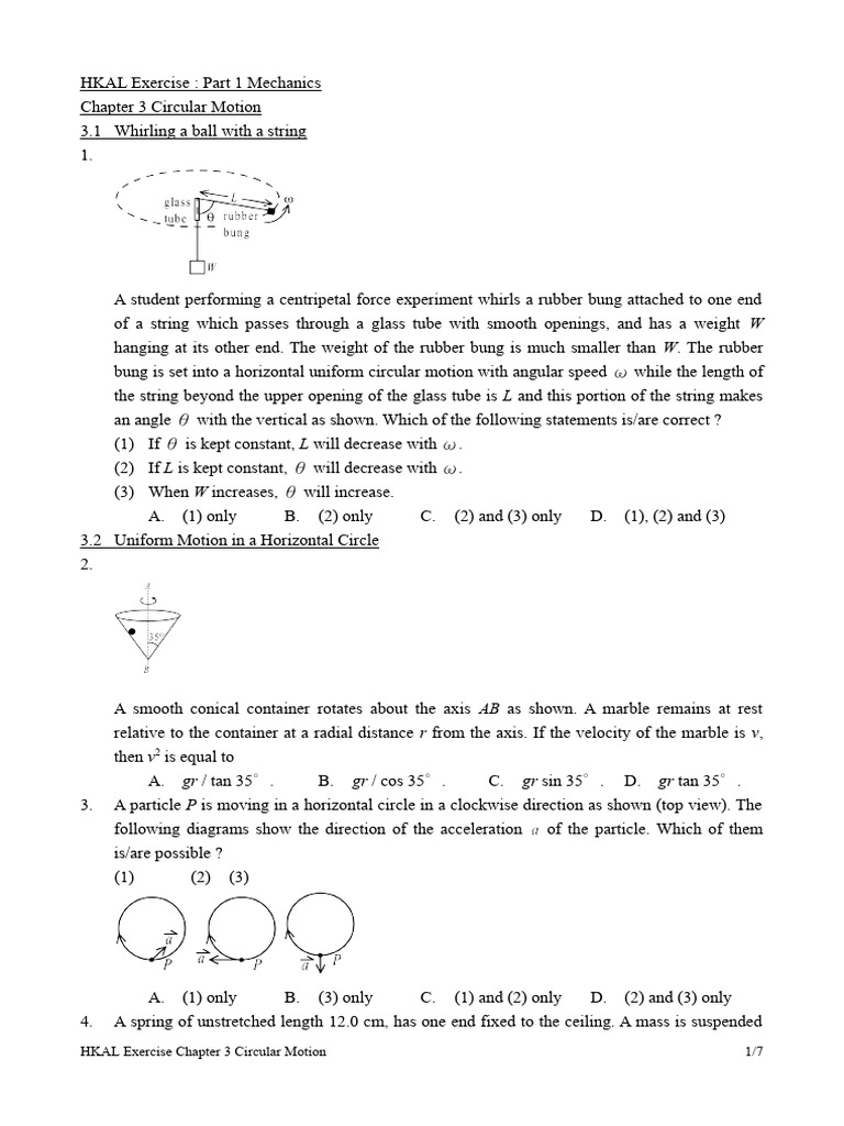 03 - Circular Motion - Exercise | PDF