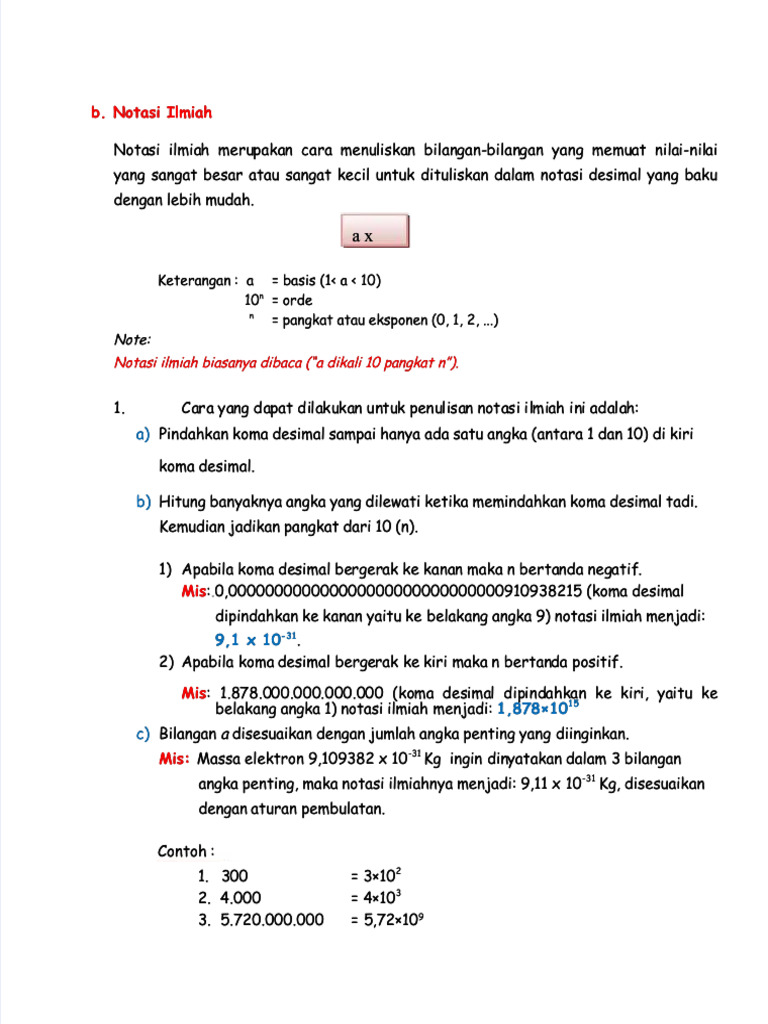 Notasi Ilmiah: Panduan dan Contoh | PDF