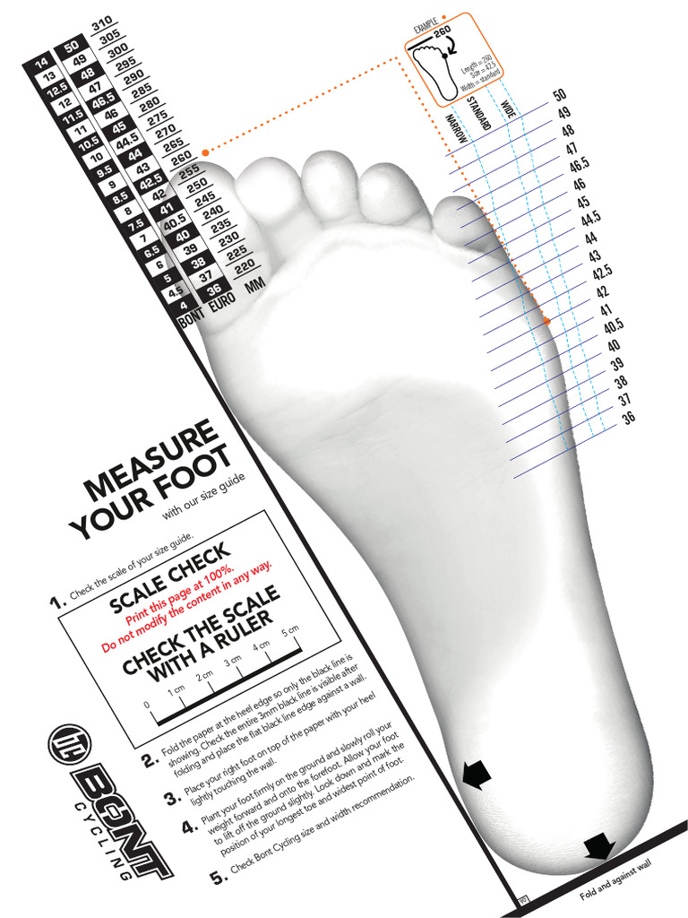 BontCycling Measure Your Foot en A4 Size | PDF