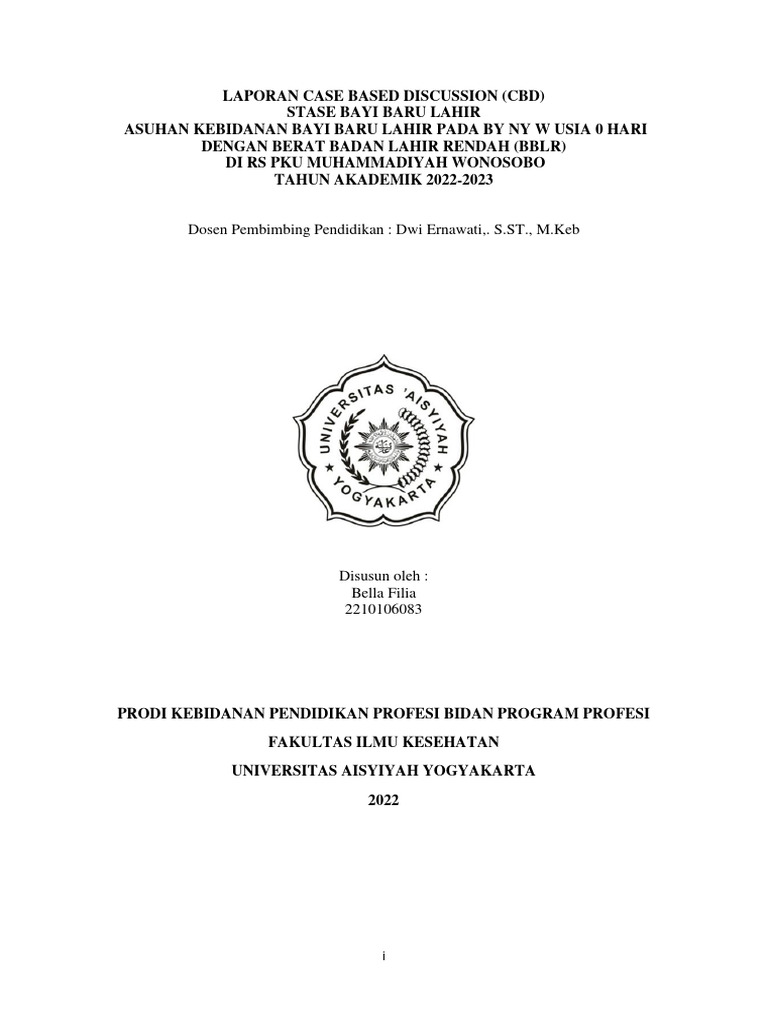 Laporan Asuhan BBLR di RS PKU | PDF