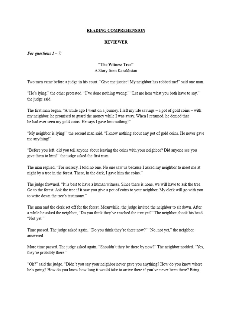 Reading Comprehension Reviewer | PDF | Trojan War