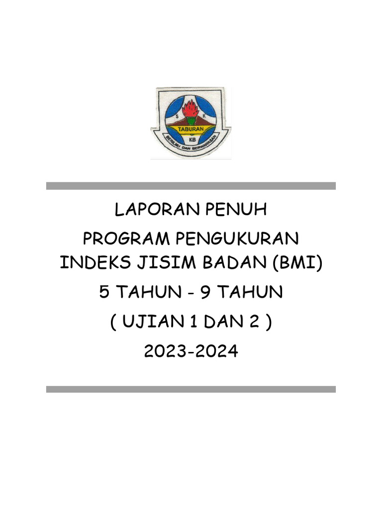 Laporan Bmi 5-9 Tahun 2023 | PDF