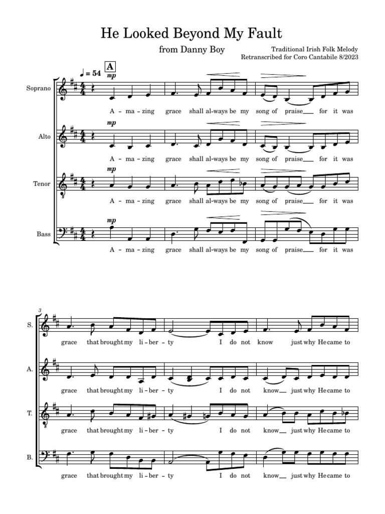 He Looked Beyond My Fault | PDF | Compositions | Musical Compositions