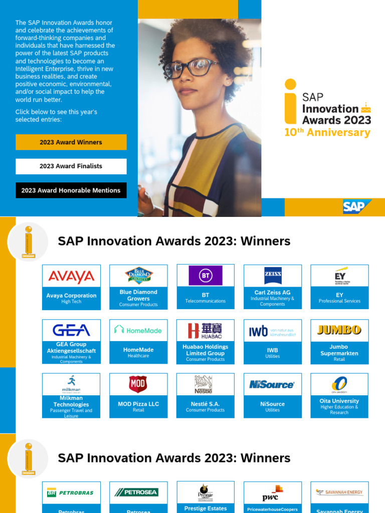 SAP Innovation Awards 2023 | PDF | Cloud Computing | Analytics