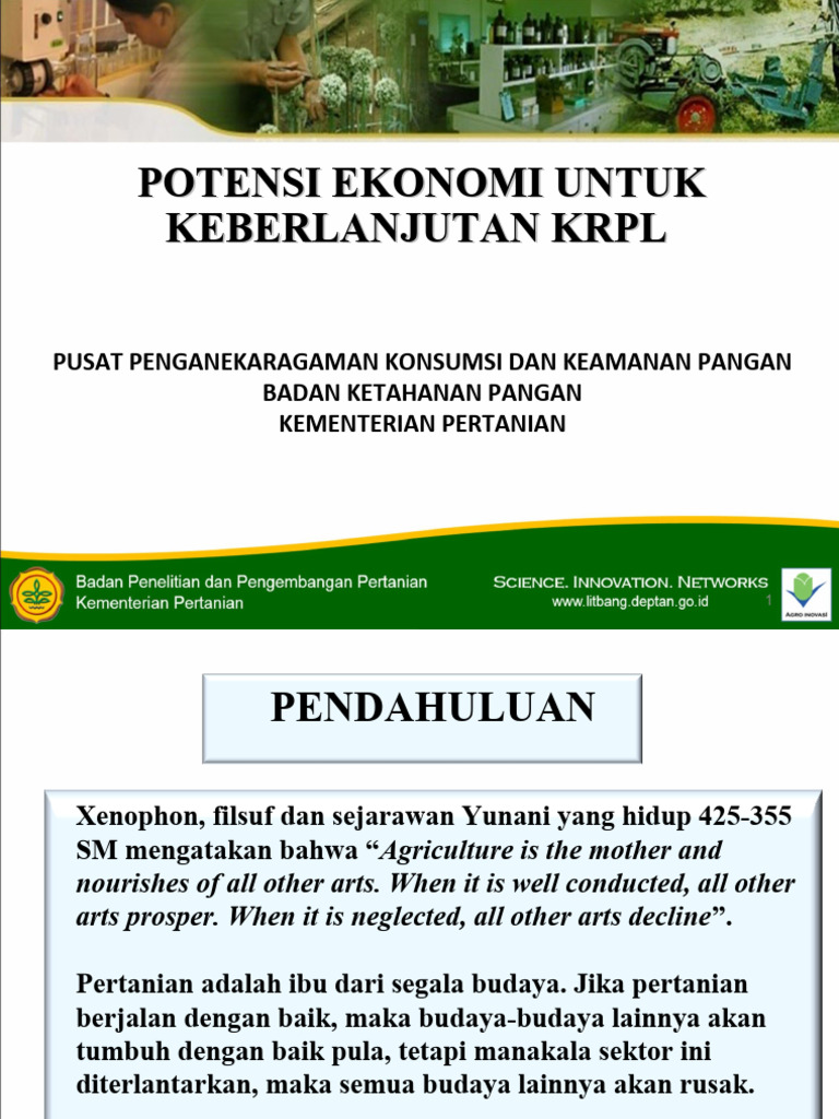 Potensi Ekonomi Untuk Keberlanjutan KRPL Wil Tengah4 | PDF