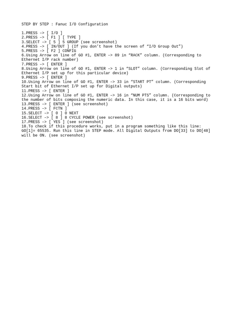 STEP BY STEP Fanuc IO Configuratio | PDF