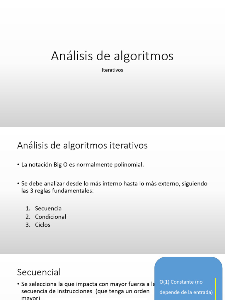 Análisis de Algoritmos Iterativos | PDF
