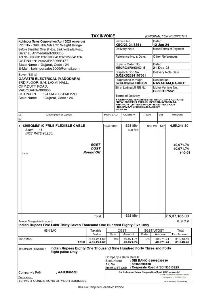 3351 Invoice | PDF | Taxes | Taxation