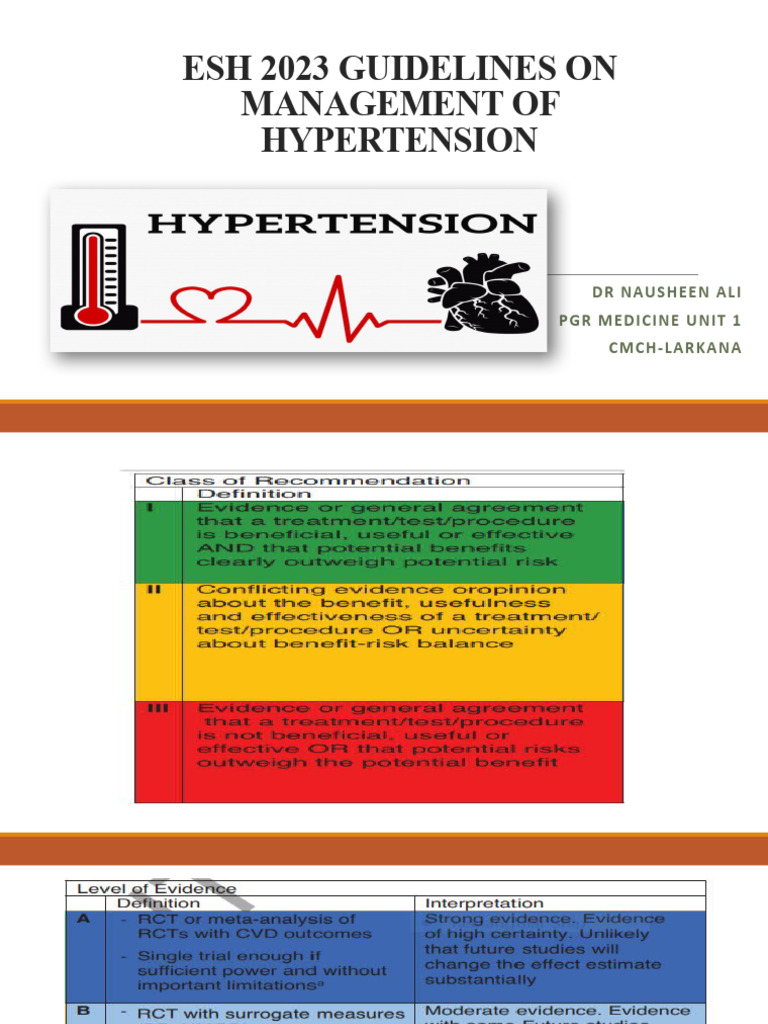 Esh 2023 Guidelines On Management of Hypertension | PDF | Hypertension | Blood Pressure
