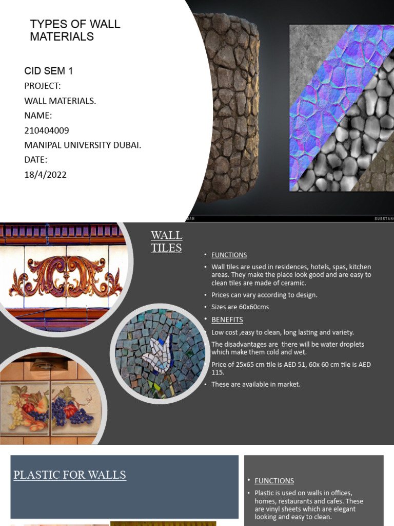 Types of Materials For Walls | PDF | Brick | Glasses