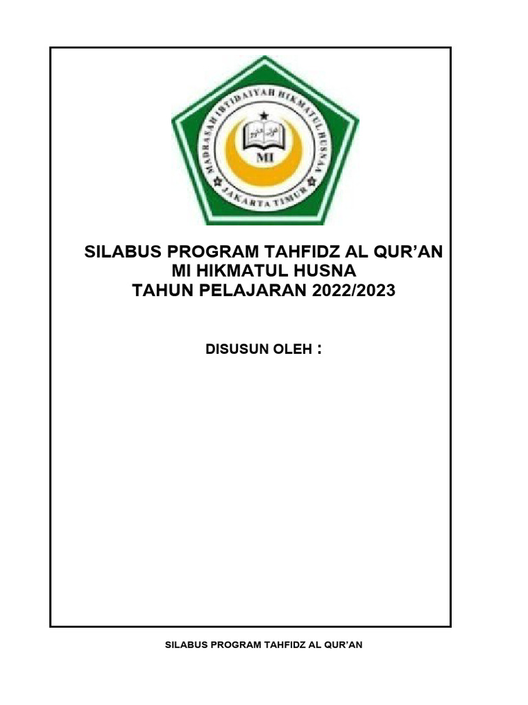 Silabus Program Tahfidz Al Quran New 2022 | PDF