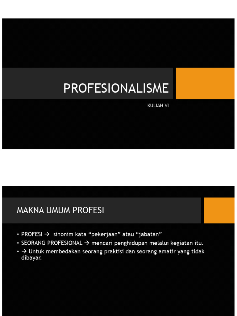 Etika 6 Profesi Dan Profesionalisme | PDF