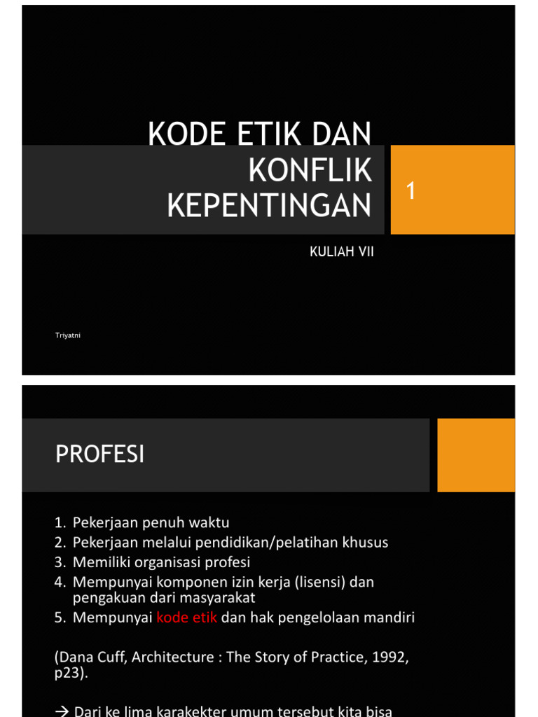 Etika dan Konflik Kepentingan Arsitek | PDF