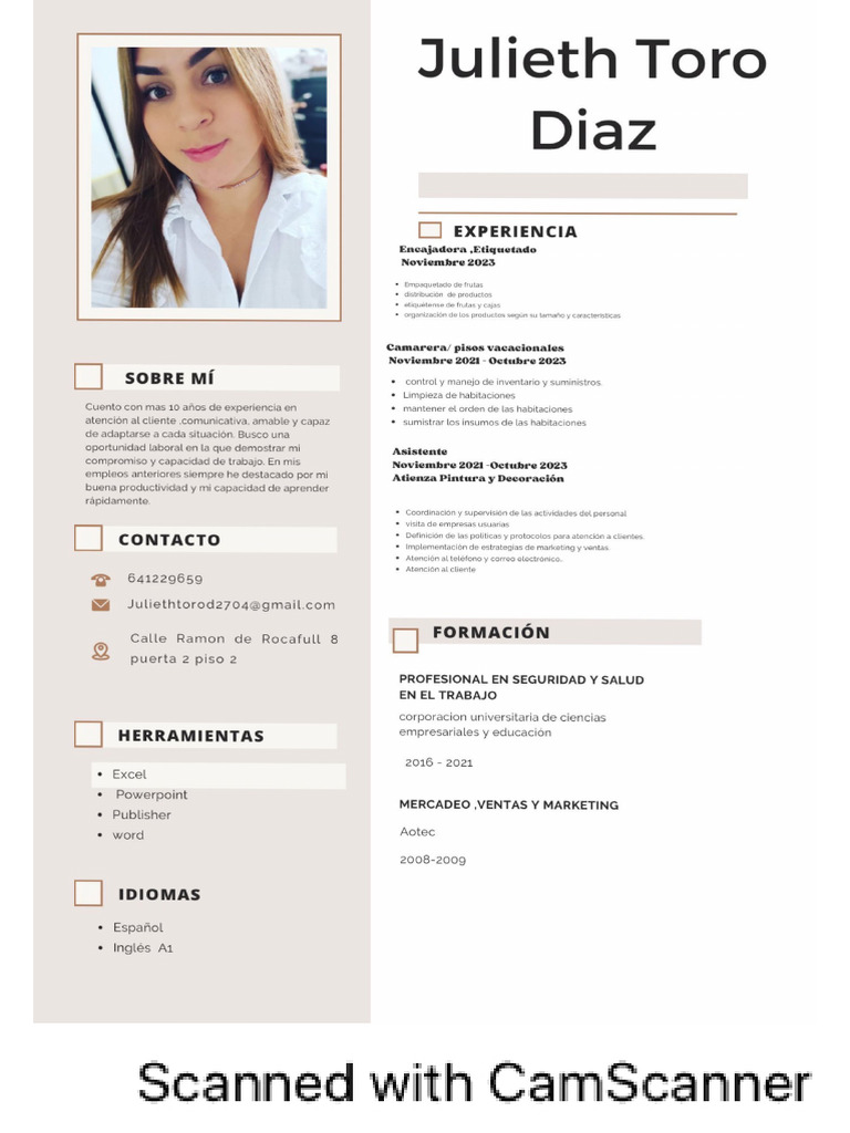 Hoja de Vida Julieth Operaria | PDF