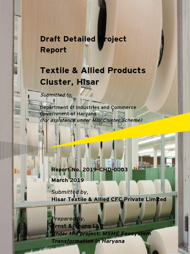 Draft Project Report: Textile Cluster Hisar | PDF | Expense | Clothing ...
