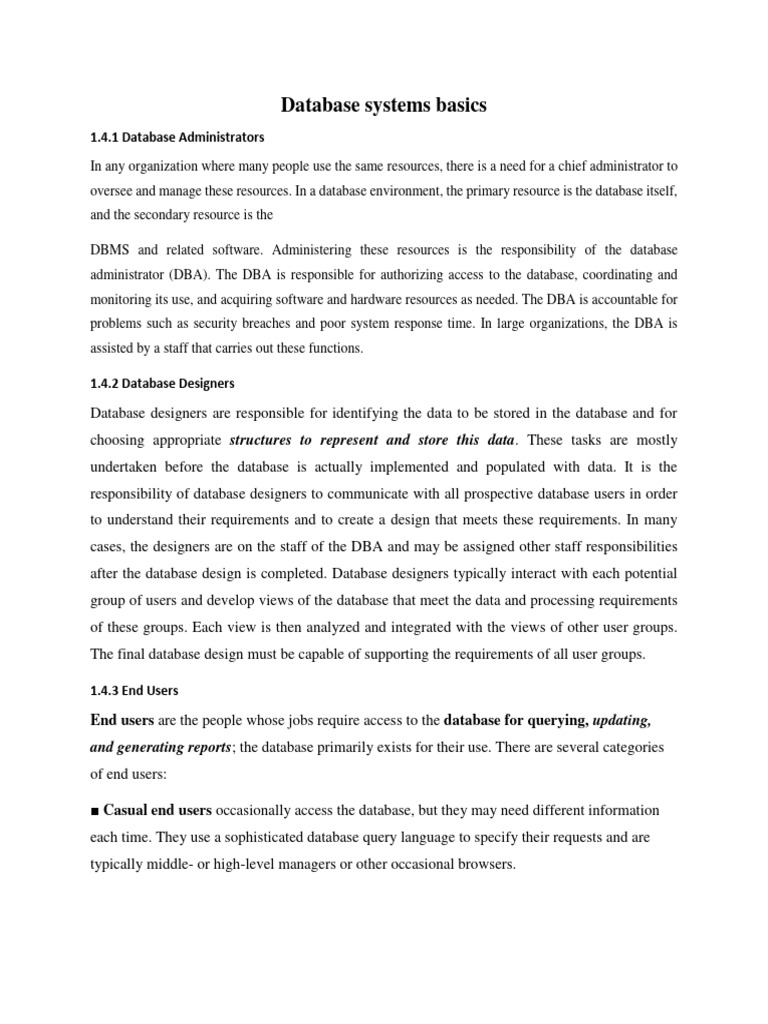 Database Systems Basics | PDF