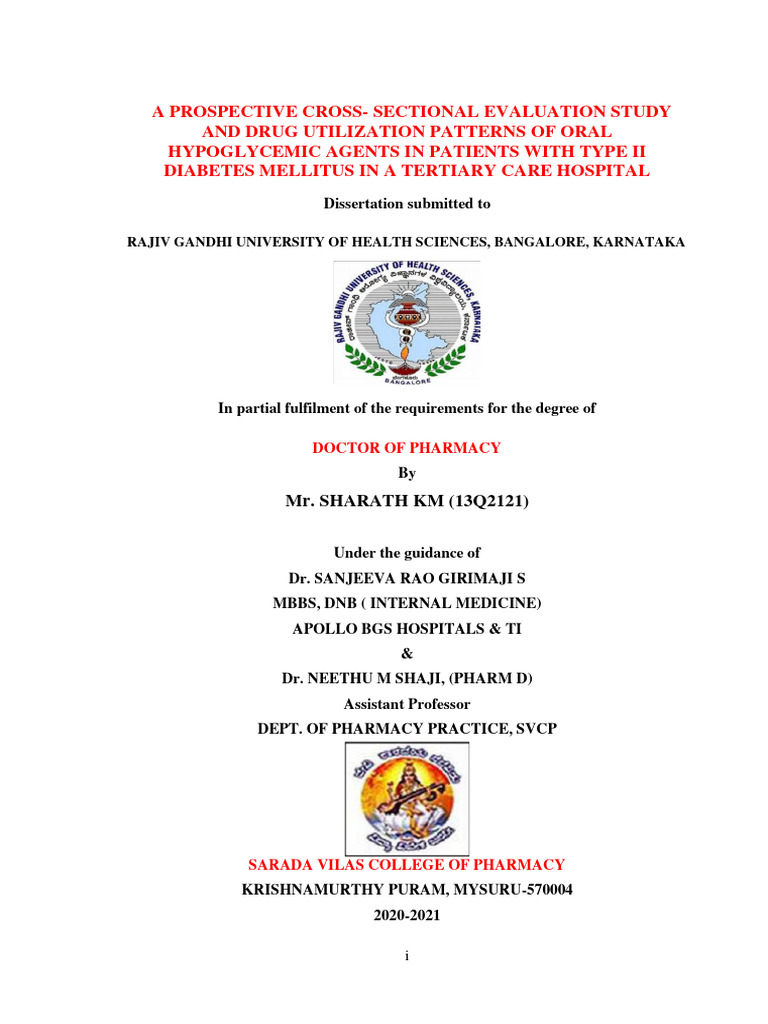 Doctor of Pharmacy Clinical Research Thesis Work On Utilization ...